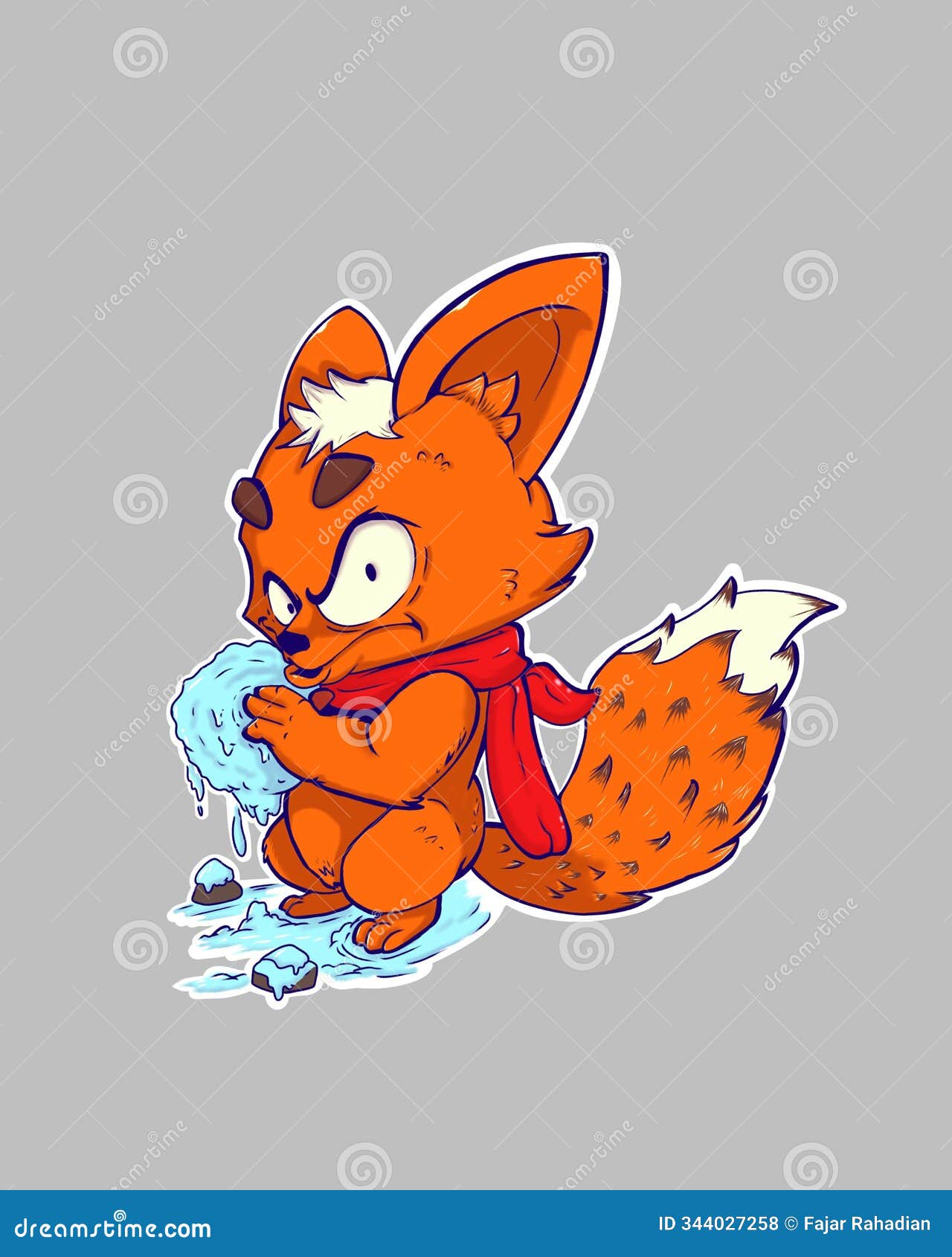 Winter Fox Playing Snowball Stock Photo - Image of expression, playing ...