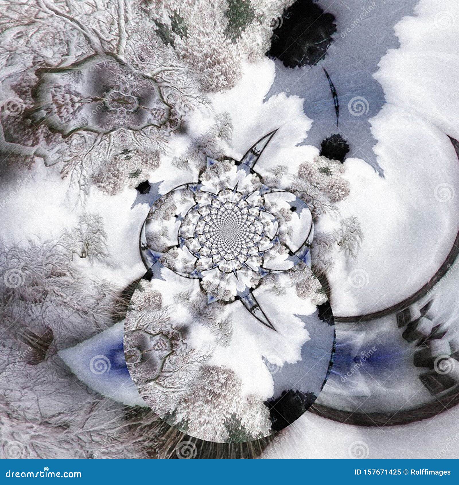 Winter fractal stock illustration. Illustration of curves - 157671425