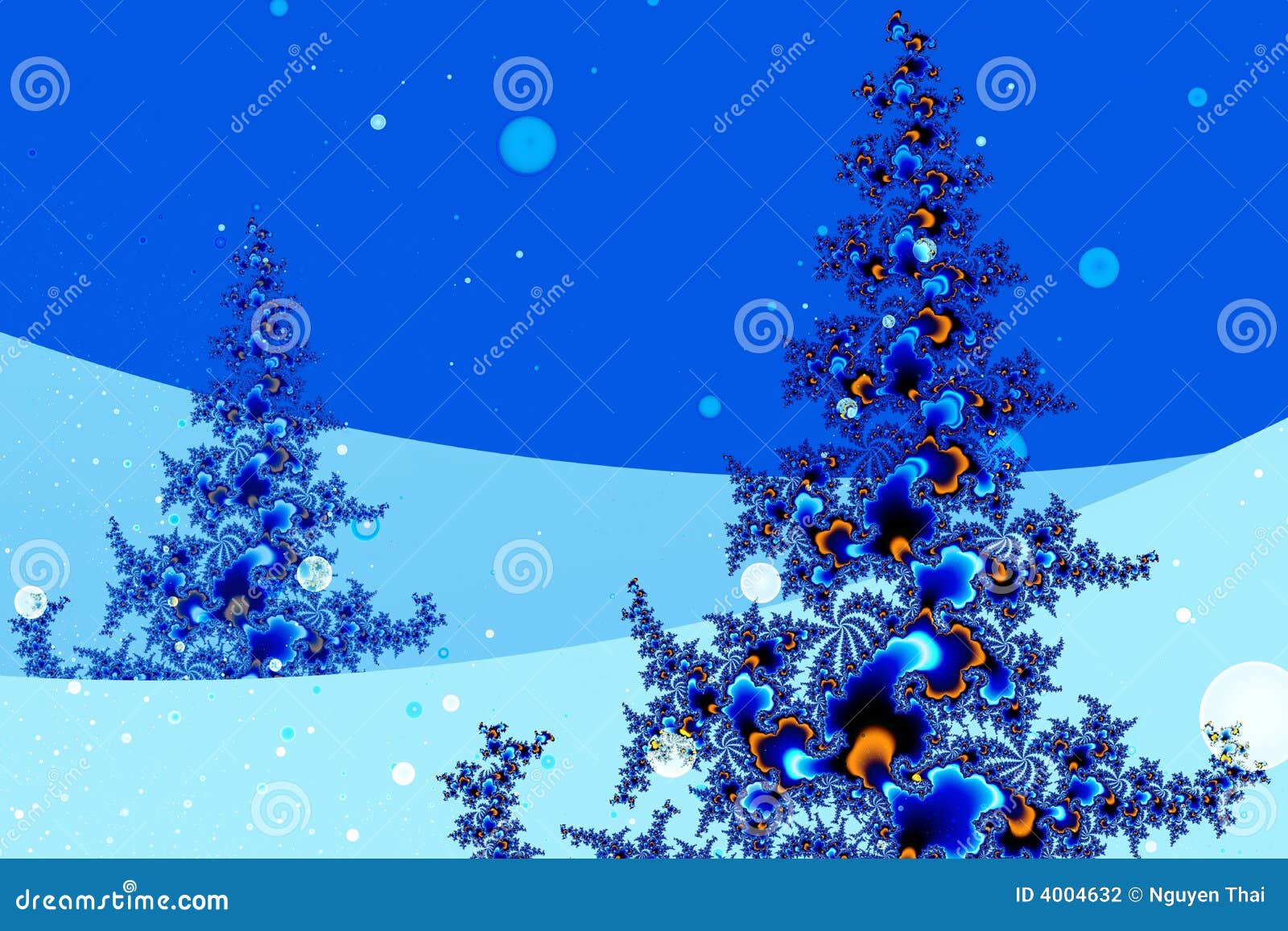 Winter in fractal land stock illustration. Illustration of tree - 4004632