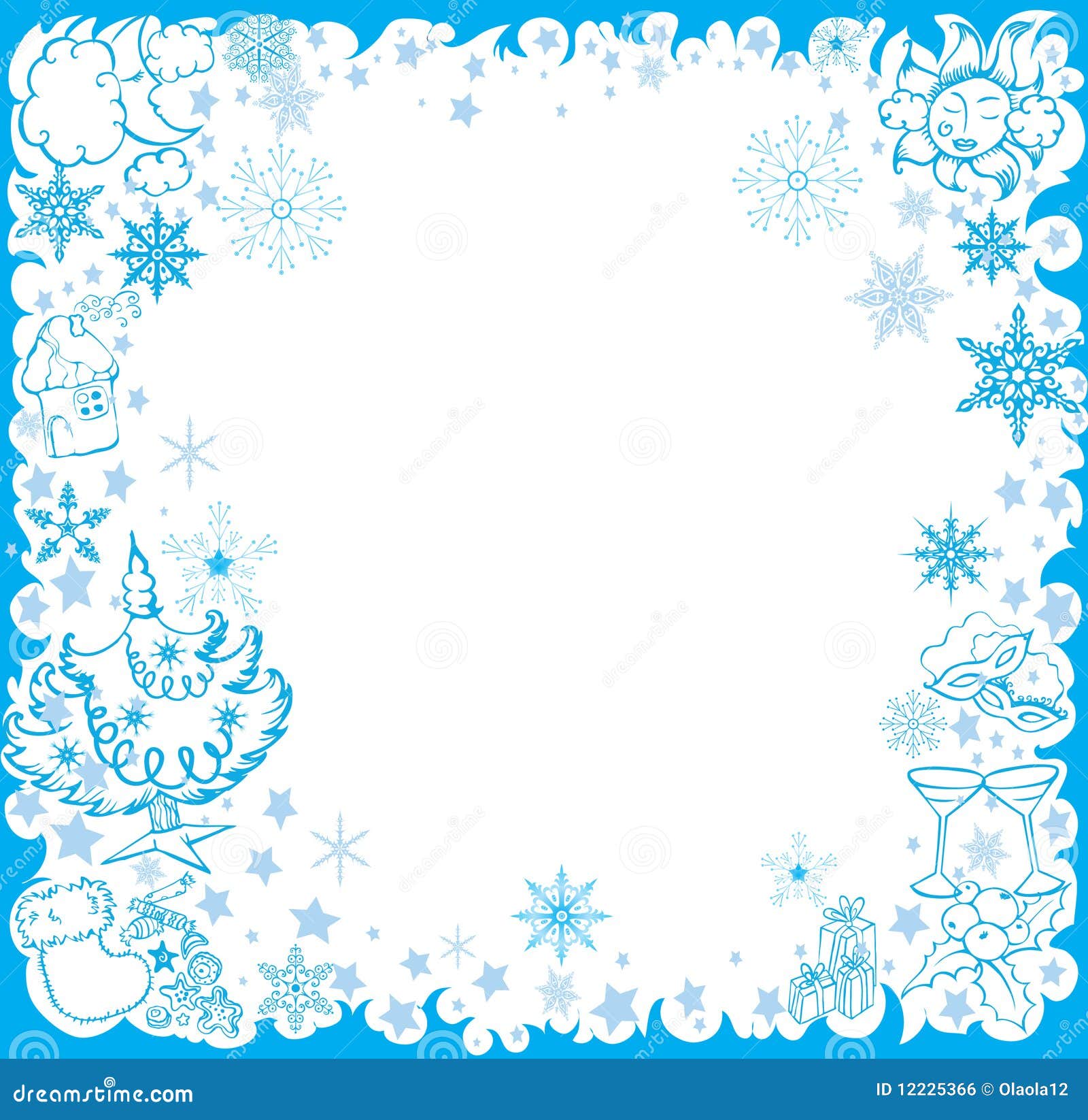Winter frame stock vector. Illustration of traditional - 12225366