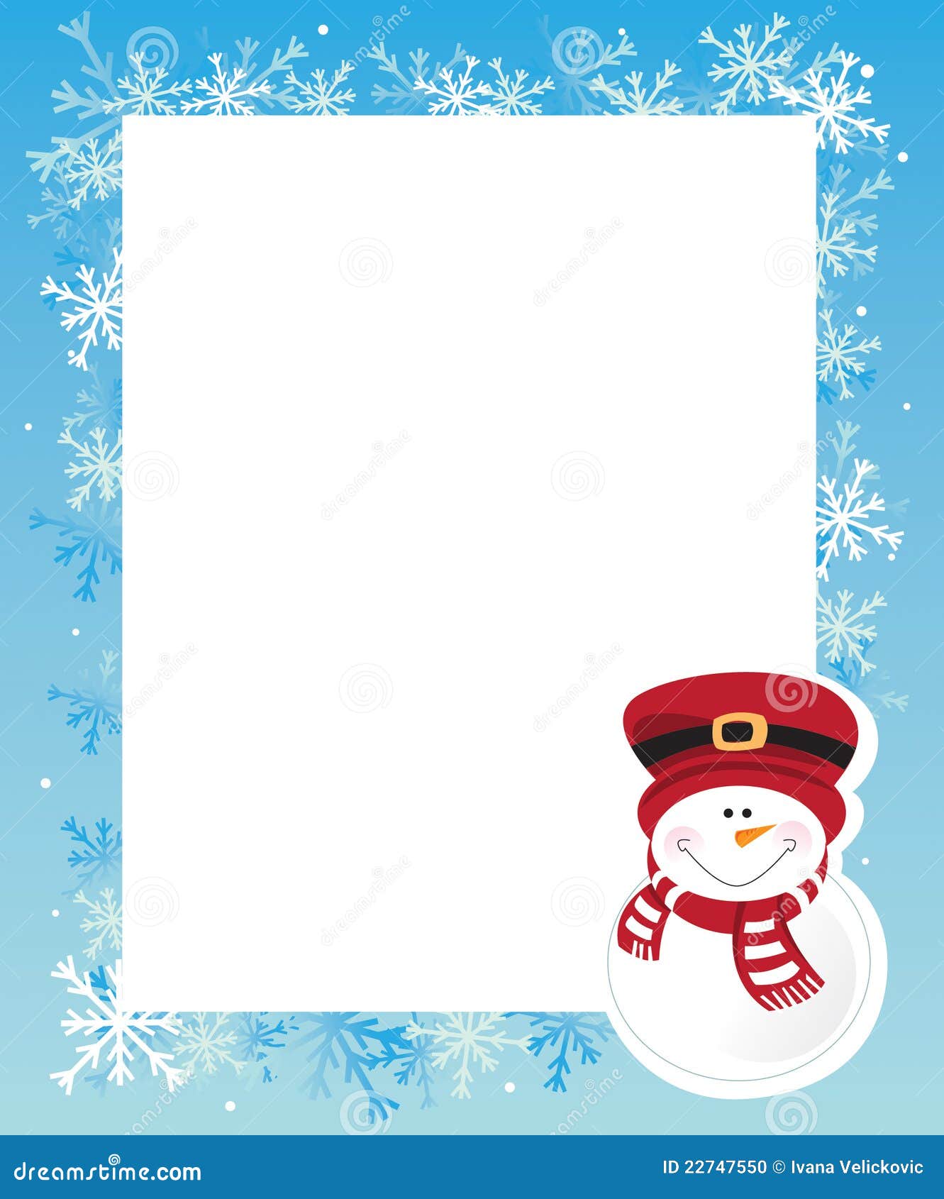 Winter frame stock vector. Illustration of snowman, border - 22747550