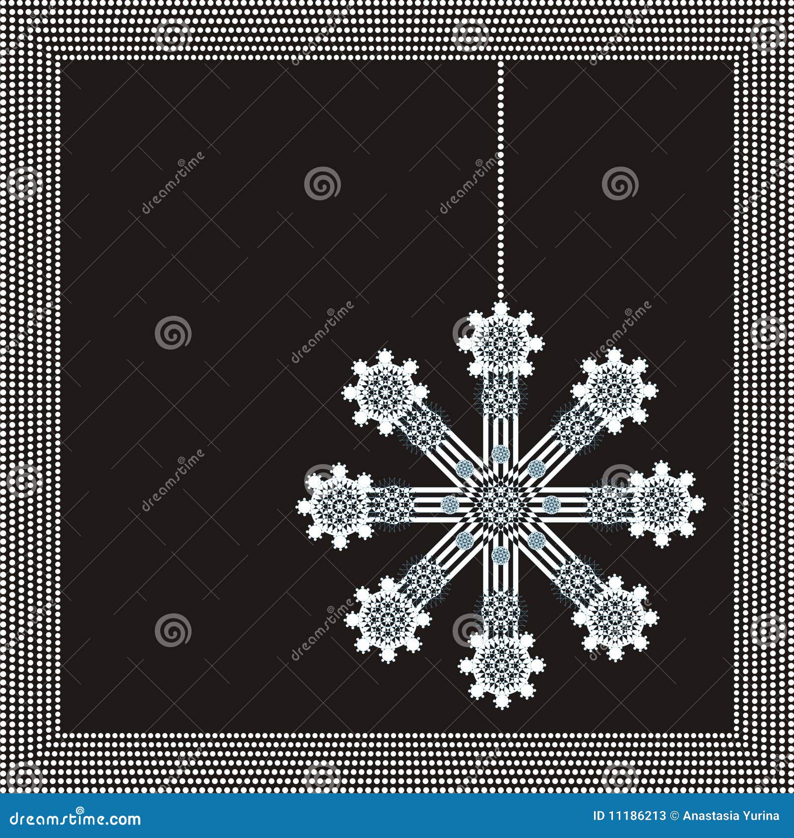 Winter Frame with Beautiful Snowflake Stock Vector - Illustration of ...