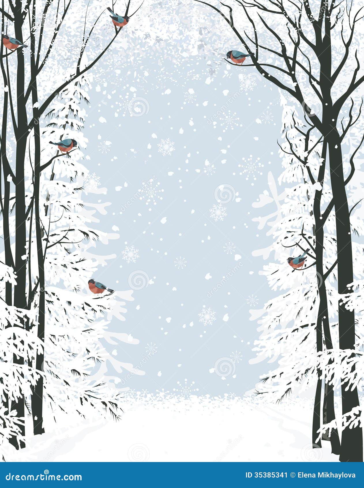 Winter frame stock vector. Illustration of snowflake - 35385341