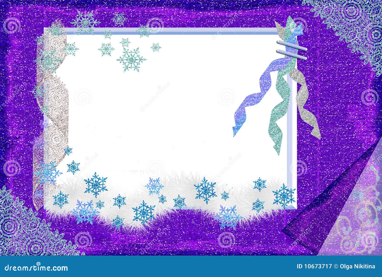 Winter frame for a photo. stock illustration. Illustration of laces ...