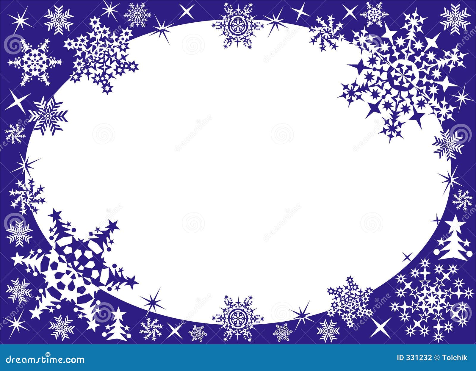 Winter Frame with Snowflakes Stock Illustration - Illustration of ...
