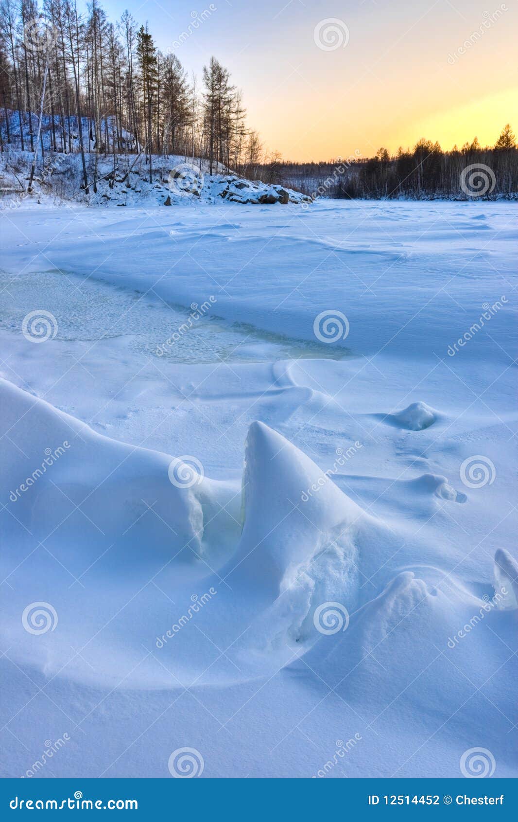 Winter frozen river stock photo. Image of forest, outdoor - 12514452