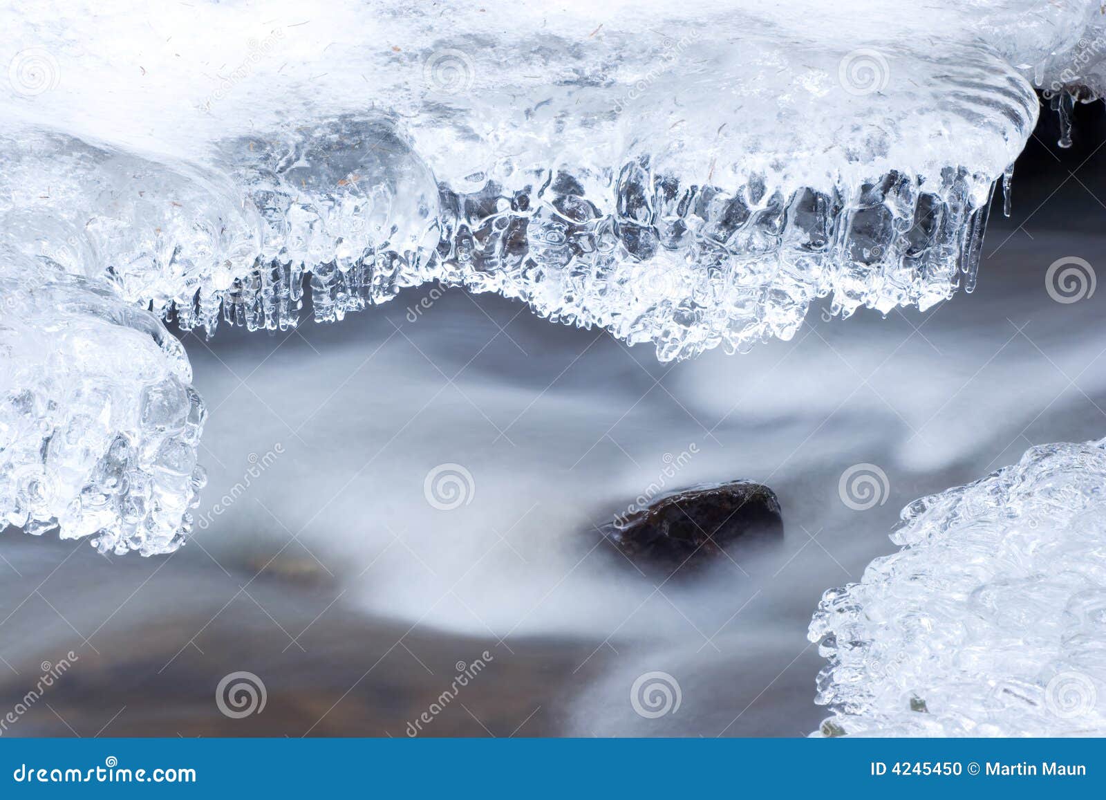 Winter Frozen Stream stock photo. Image of white, creek - 4245450