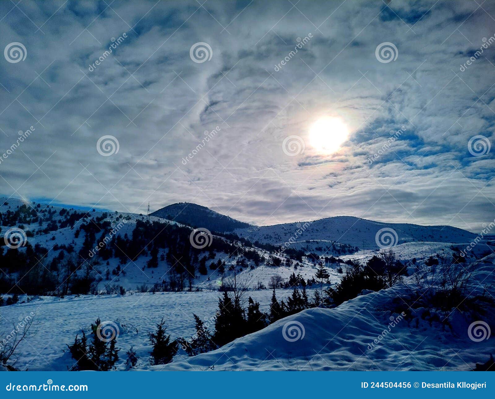 Winter Full Spherical Hdri Panorama 360 Degrees Angle View In Snowy ...