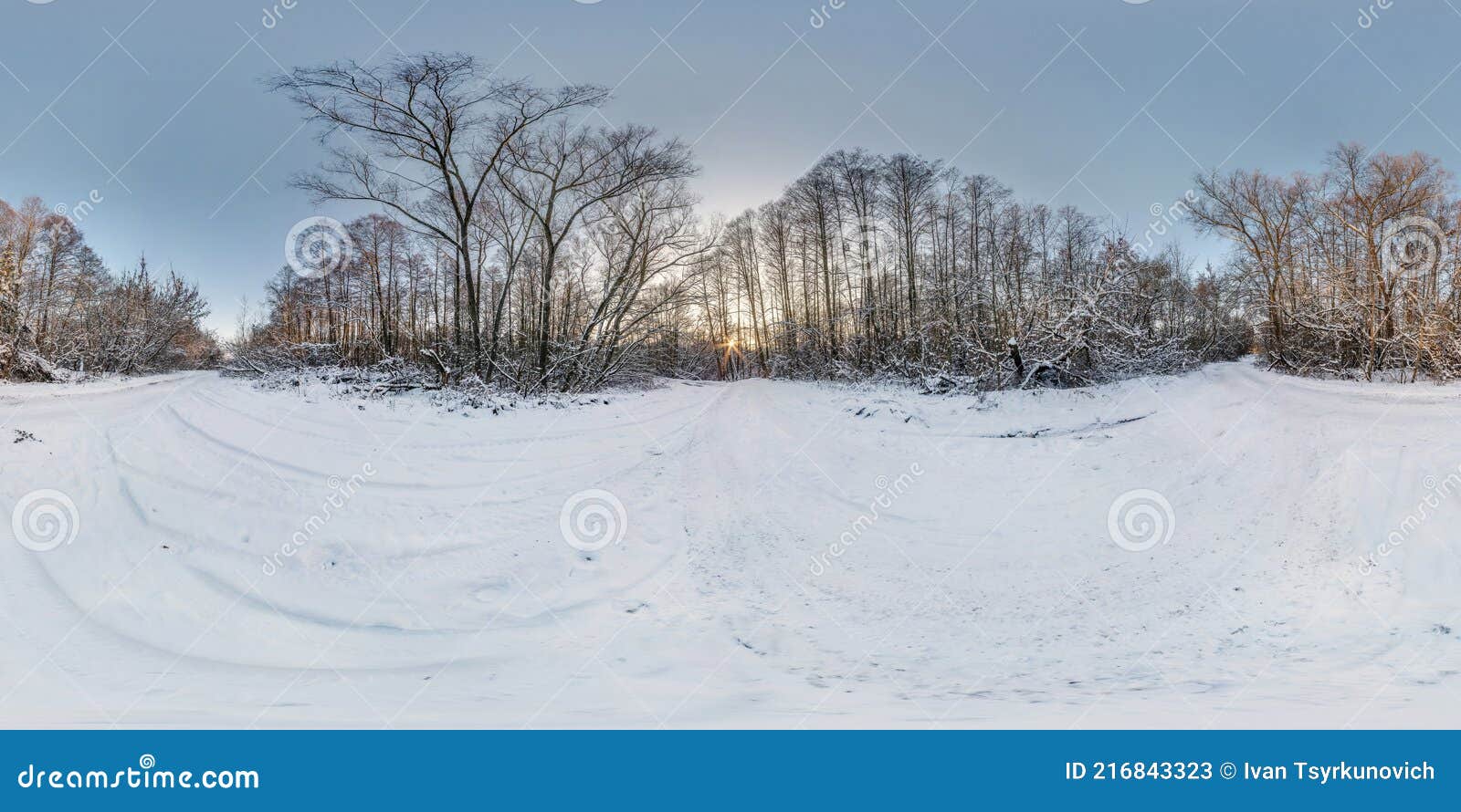 Winter Full Spherical Hdri Panorama 360 Degrees Angle View on Path in ...