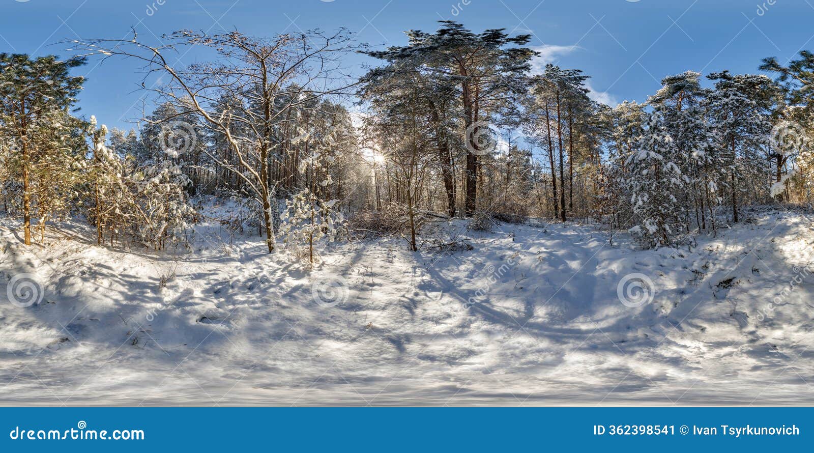 Winter Full Spherical Hdri 360 Panorama View Pedestrian Road in Snowy ...