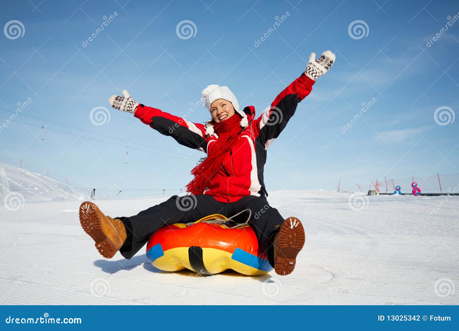Winter fun stock photo. Image of white, tubing, playing - 13025342