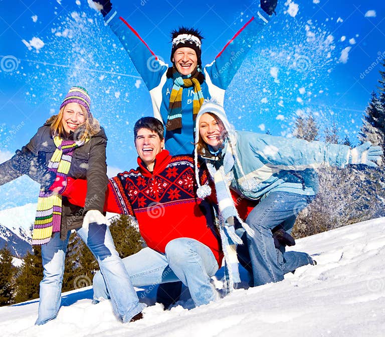 Winter fun 26 stock photo. Image of playing, holding - 12154628