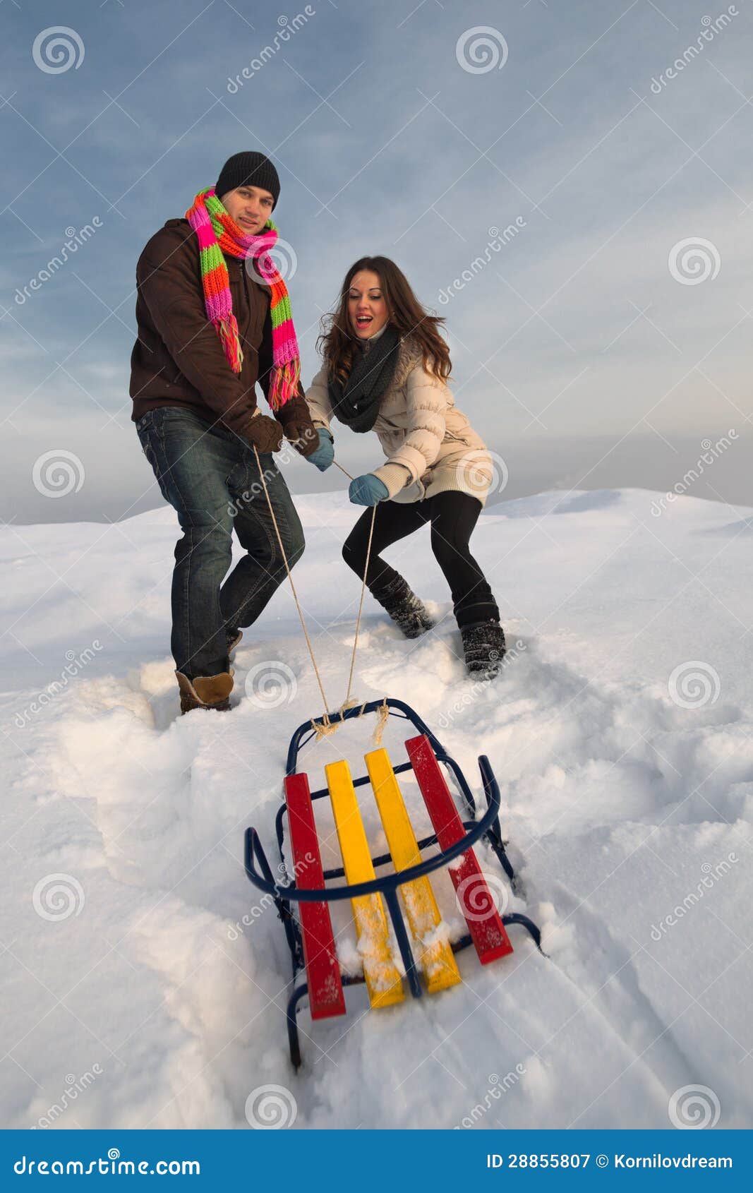 Winter fun stock image. Image of friendly, blue, play - 28855807
