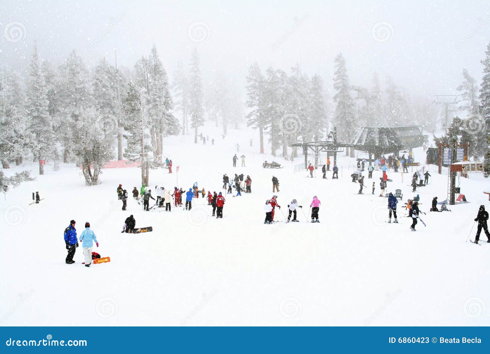 Winter fun stock image. Image of lifts, summit, recreation - 6860423