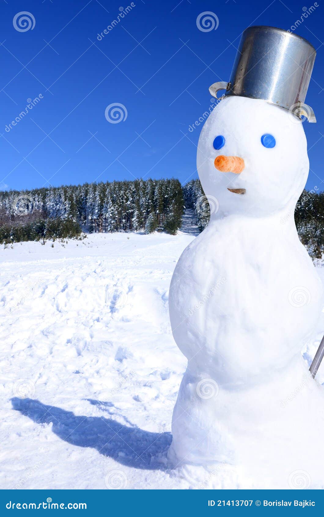 Winter Fun Scene with Snowman Stock Image - Image of cheerful, children ...