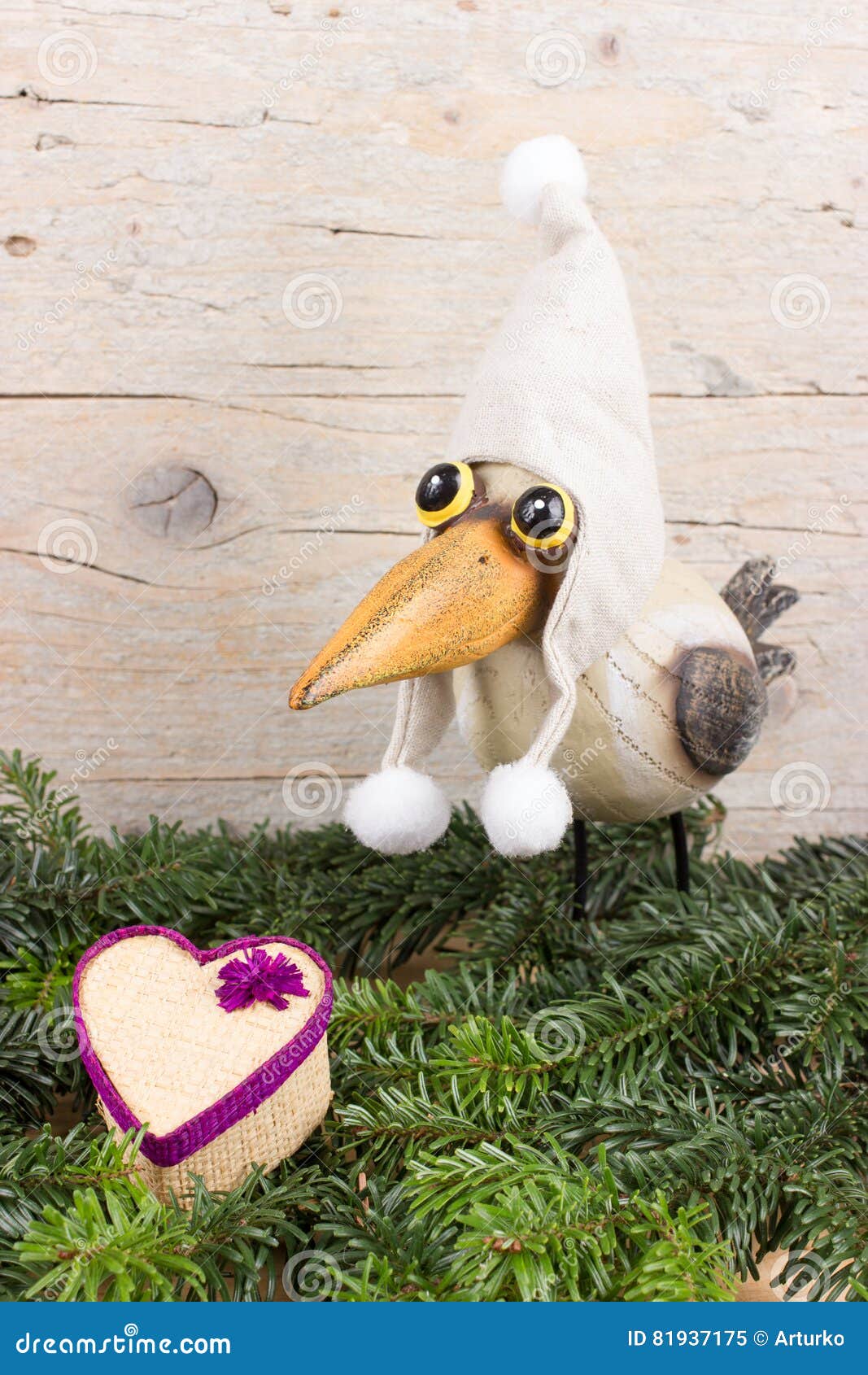 Winter funny bird stock image. Image of christmas, branch - 81937175