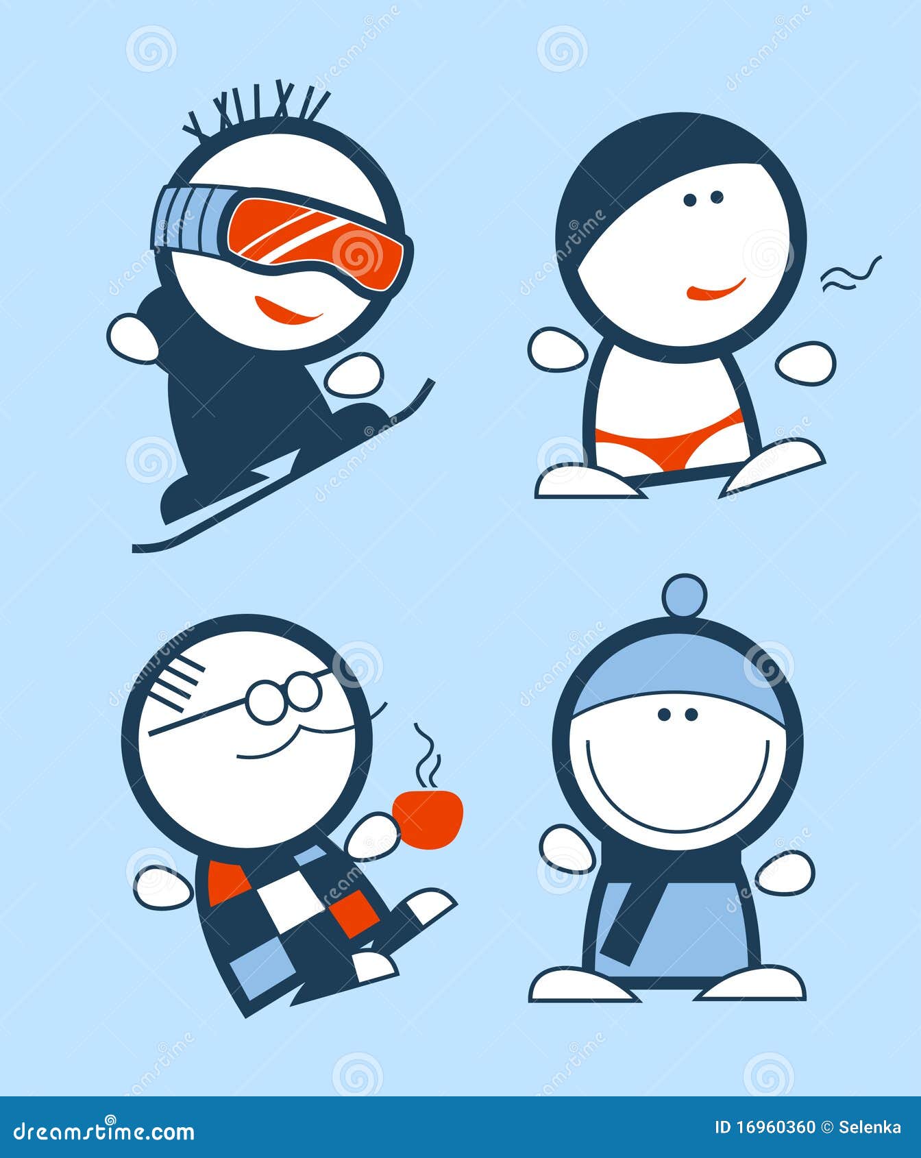 Funny People Outline Icons Collection. Humorous, Comic, Comedian ...