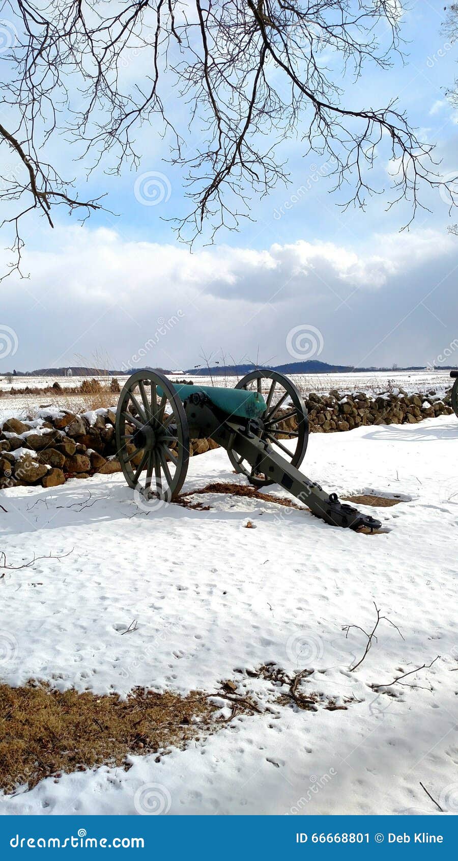 Winter at Gettysburg Battlefield Stock Image - Image of cold ...