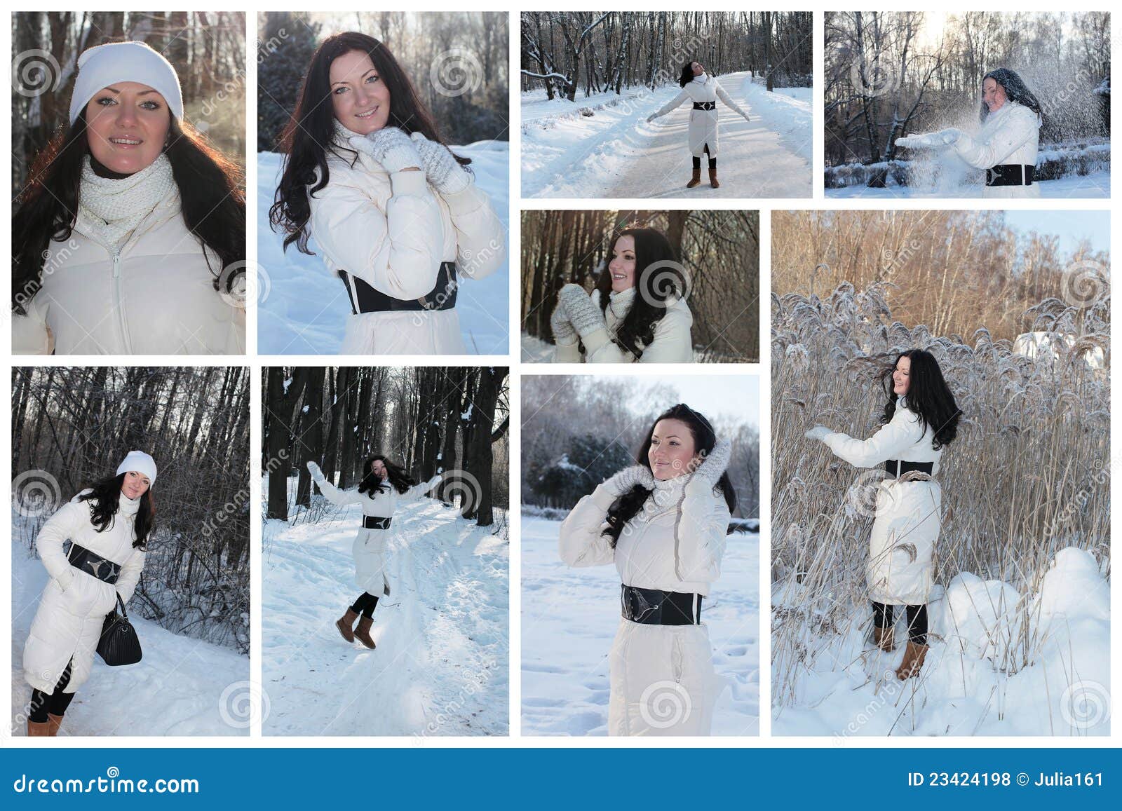 Winter girl collage stock photo. Image of smile, cold - 23424198