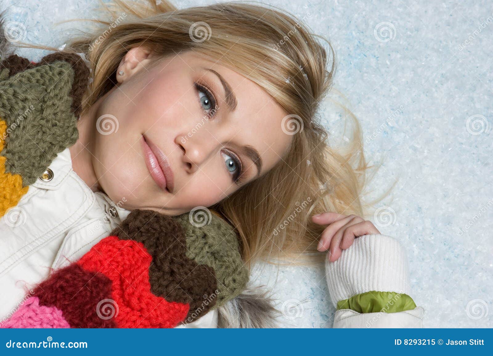 Winter Girl in Snow stock image. Image of snow, snowflakes - 8293215