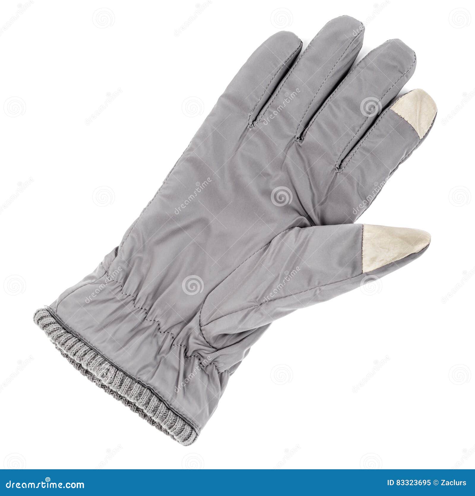 Winter Gray Glove for Touch Screen Display Isolated Stock Image - Image of heat, single: 83323695