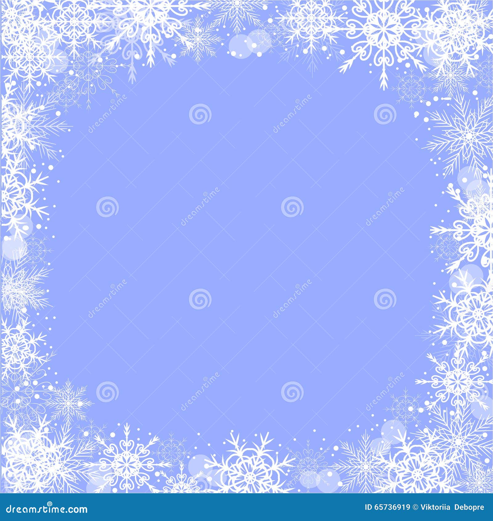 Winter Greeting Card with Snowflakes Frame Stock Vector - Illustration ...