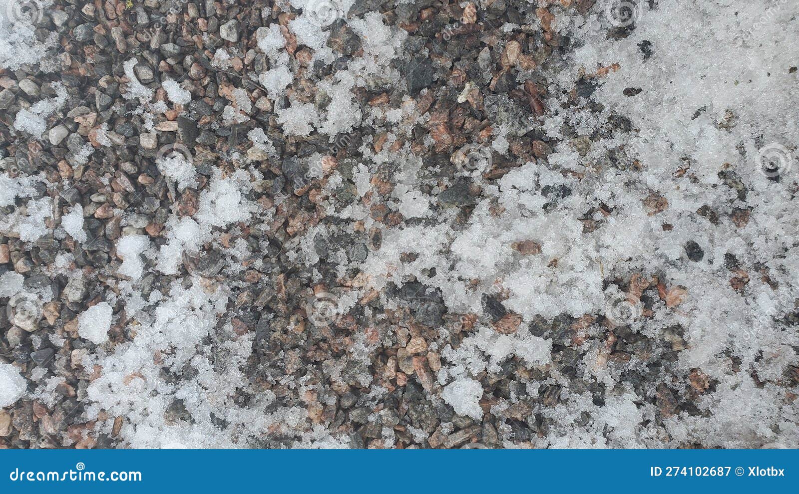 Winter Ground Background with Crushed Snow on Small Stones Stock Image ...