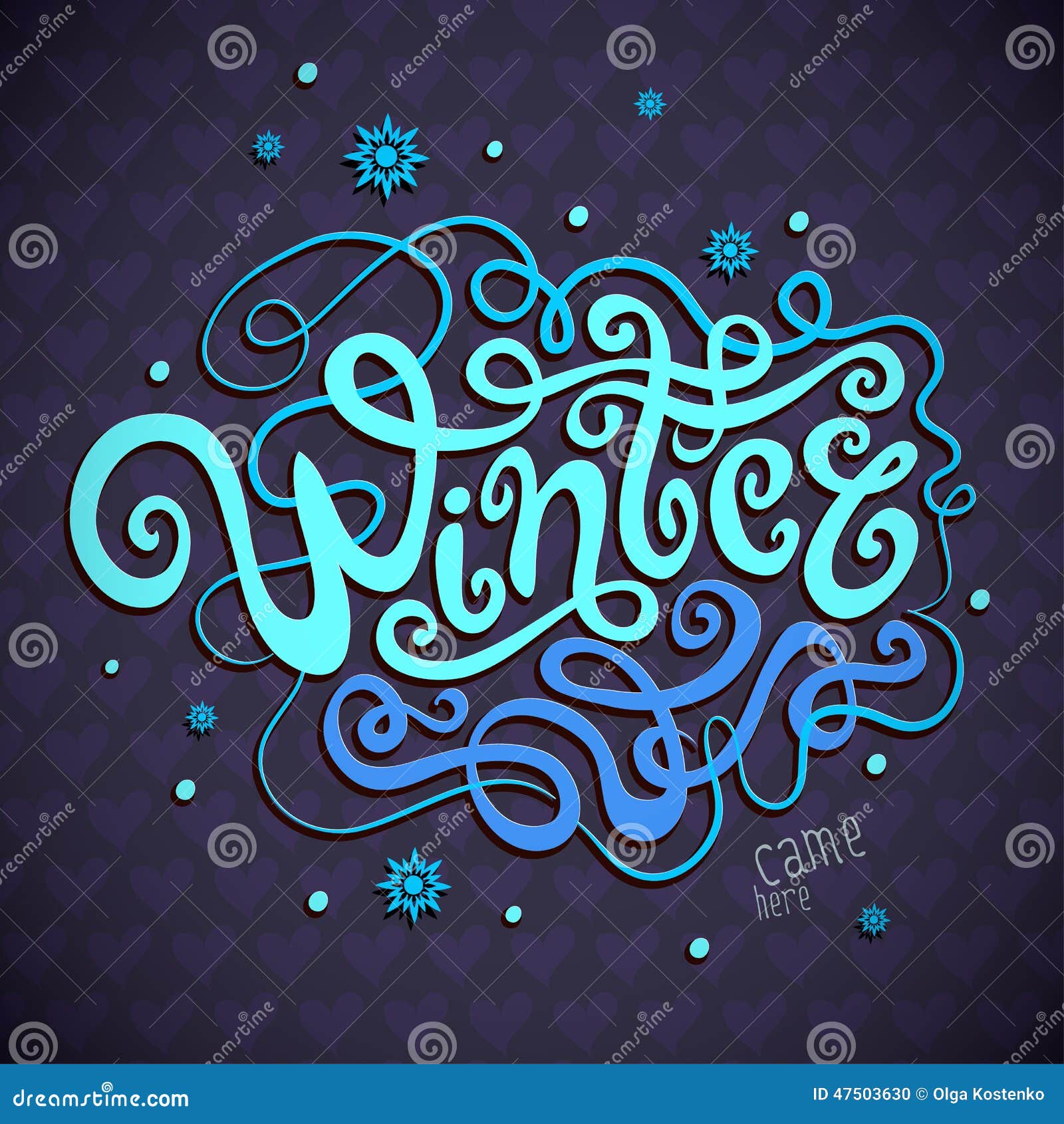 Winter hand lettering stock vector. Illustration of decorative - 47503630