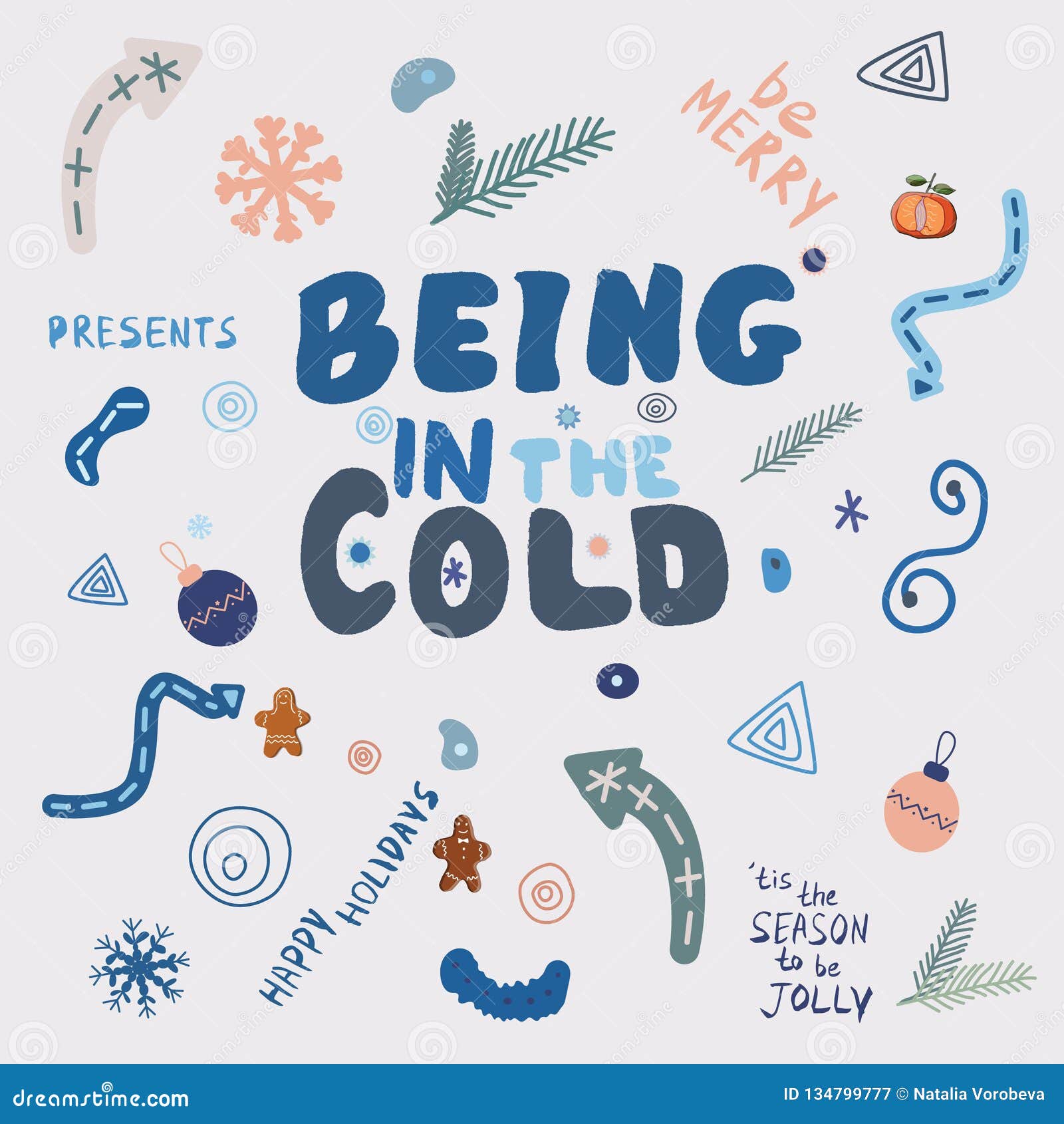 Winter Hand Lettering Illustration Stock Vector - Illustration of ...