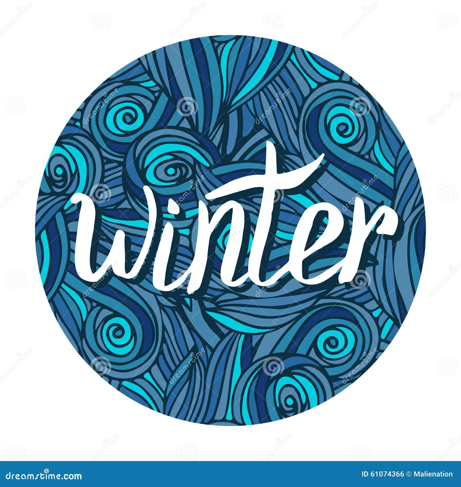 Winter Hand Written Calligraphy Word. Winter Card Stock Vector ...