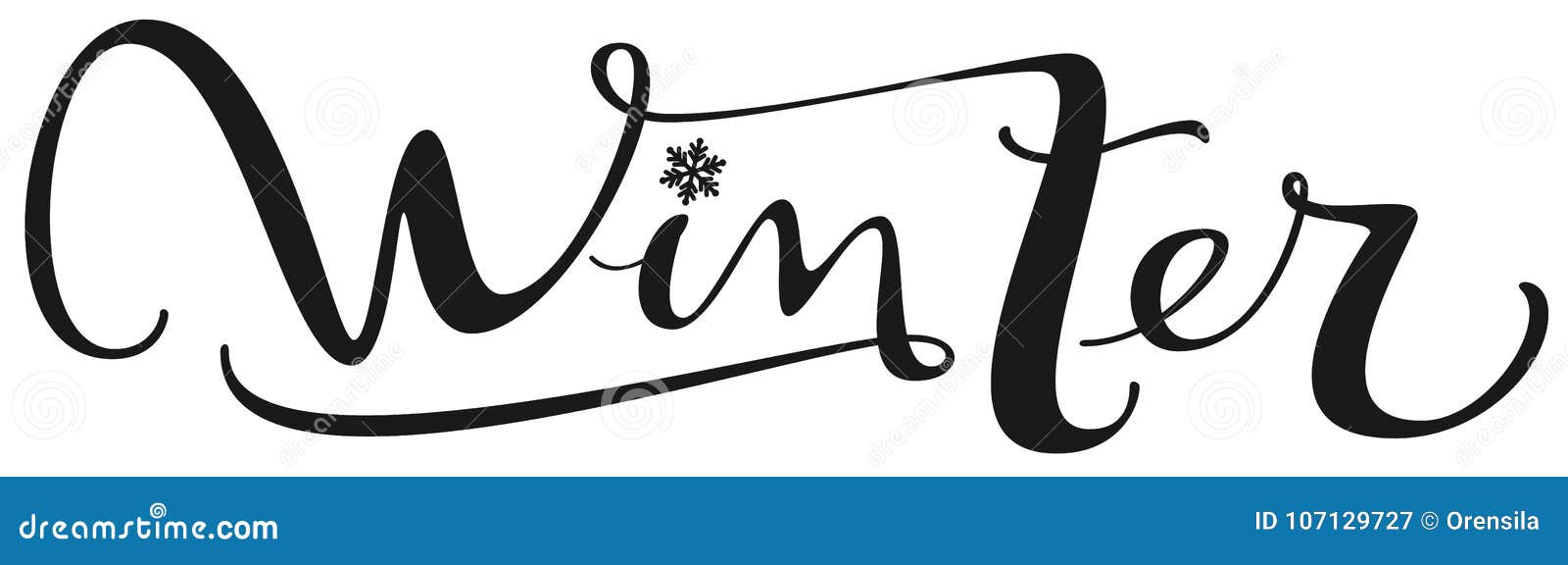 Winter Handwritten Calligraphy Text. Heading for Greeting Card Stock ...