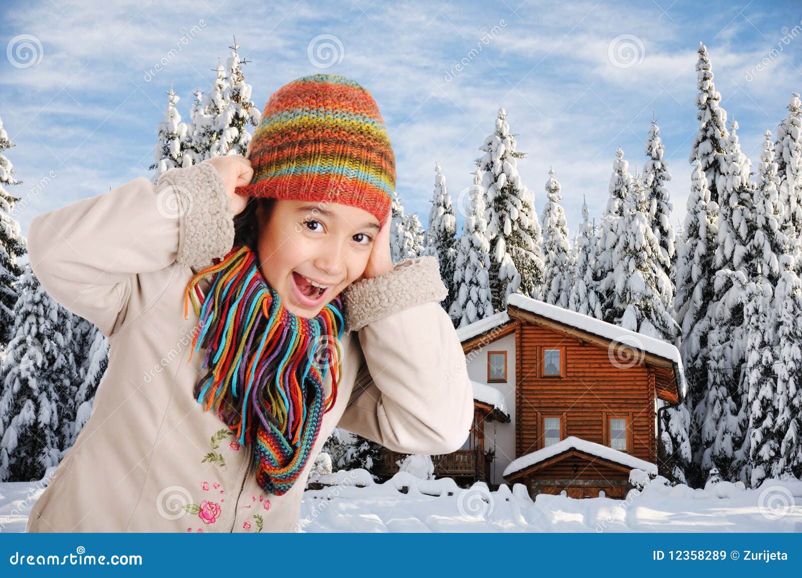 Winter happiness stock image. Image of children, home - 12358289