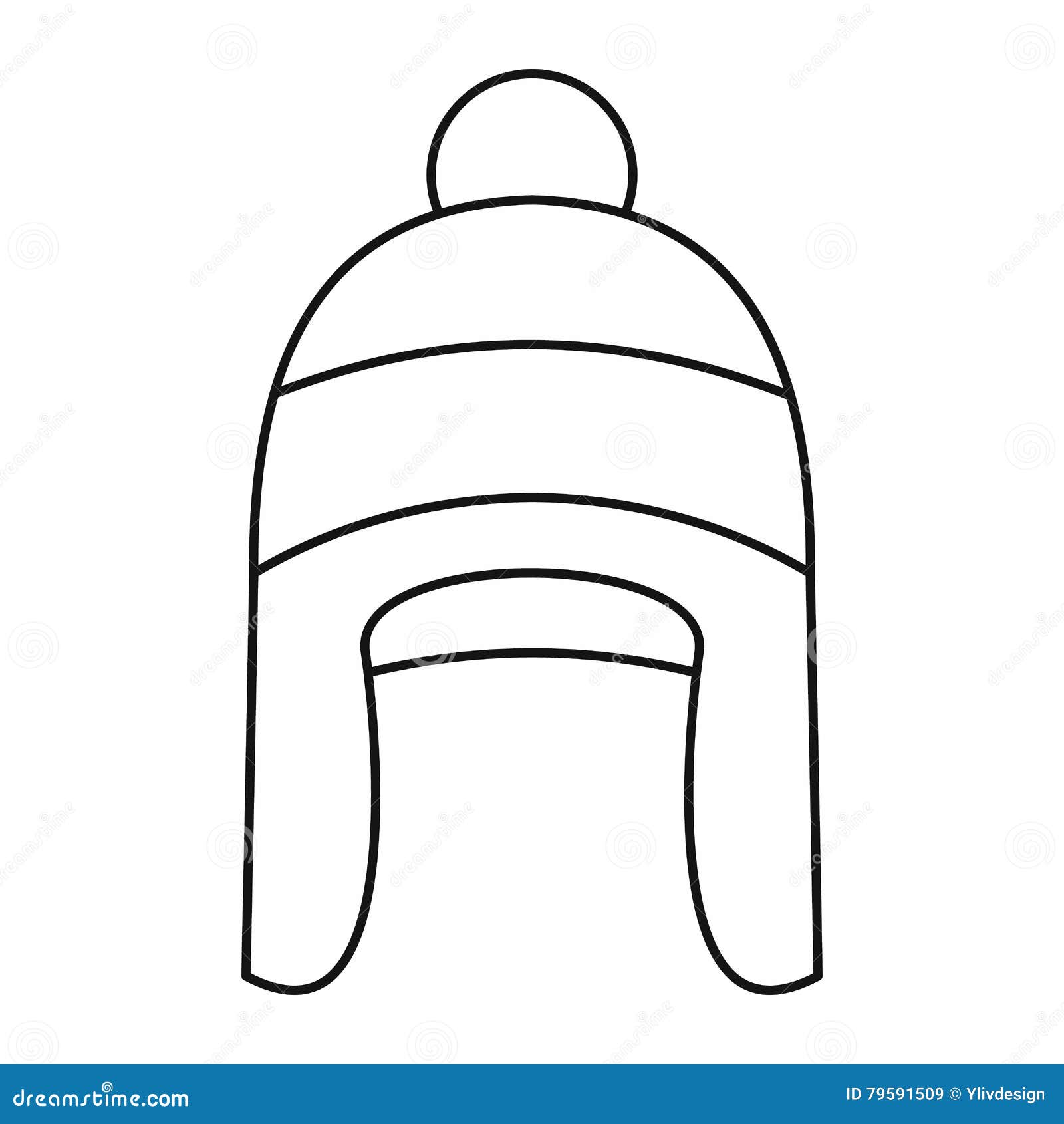 Winter Hat Icon, Outline Style Stock Vector - Illustration of line ...