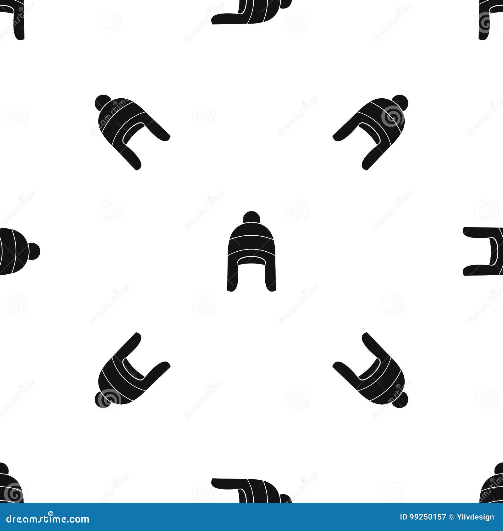 Winter Hat Pattern Seamless Black Stock Vector Illustration Of Personal Ears 99250157