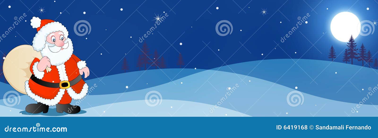 Winter Header / Banner Santa Stock Illustration - Illustration of ...