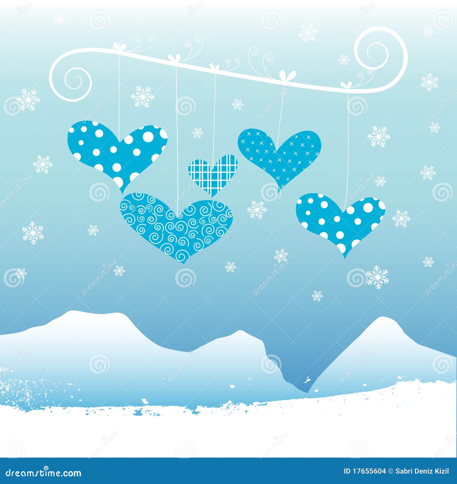Winter heart vector stock vector. Illustration of snow - 17655604