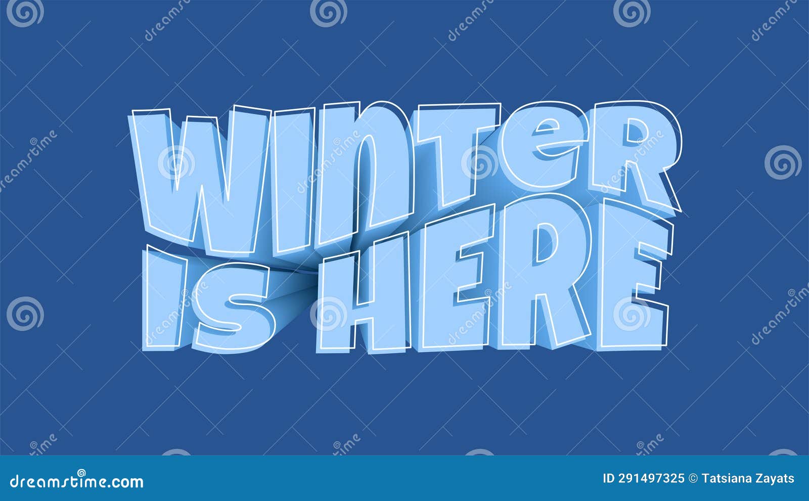 Winter is Here Text 3d Effect. Editable Blue Background with Lettering ...