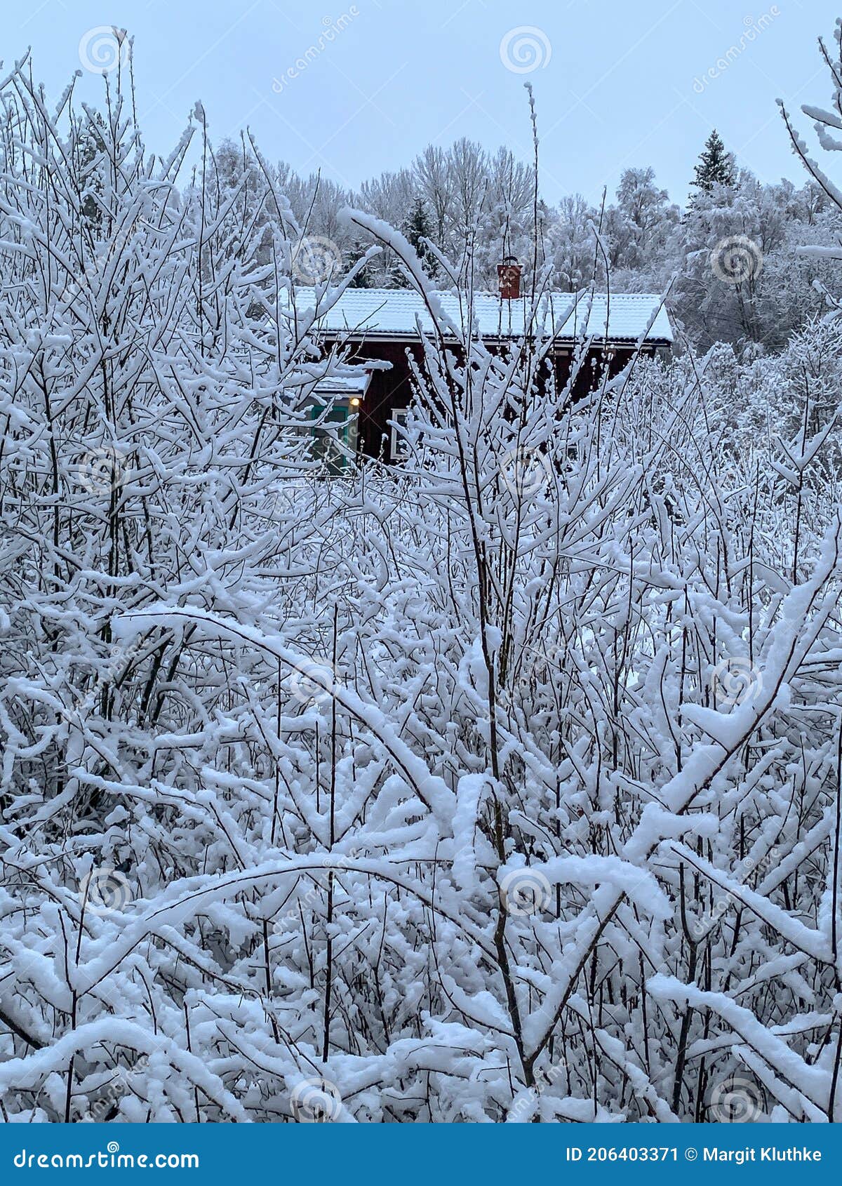 Winter with High Snow in the Solitude of Sweden Stock Image - Image of ...