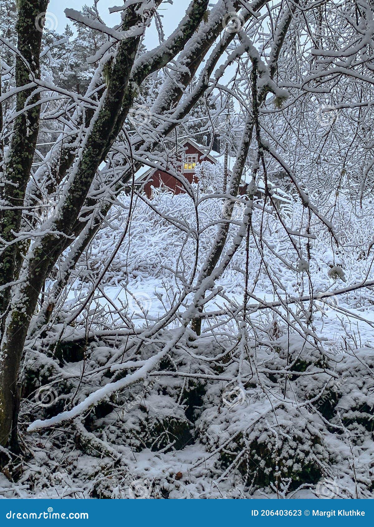Winter with High Snow in the Solitude of Sweden Stock Image - Image of ...