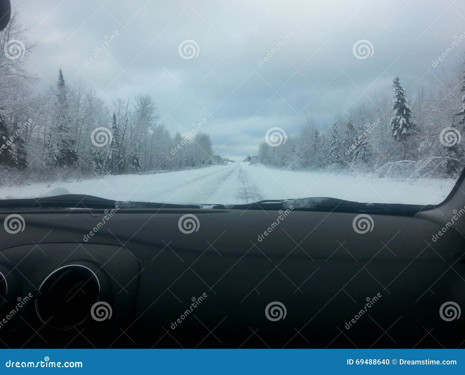 Winter Highway stock photo. Image of winter, snow, highway - 69488640