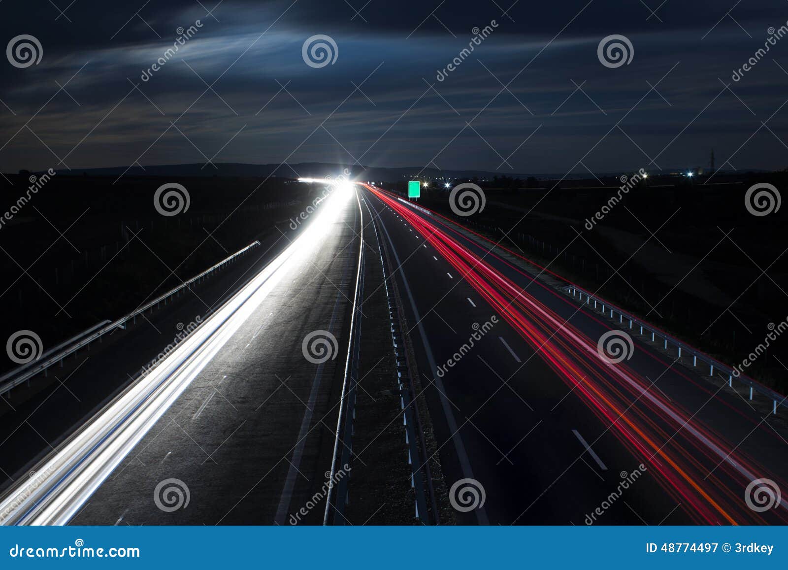 Winter Highway Light Trails Stock Image - Image of lights, modern: 48774497
