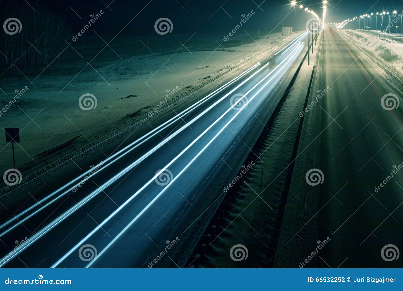 Winter highway at night stock photo. Image of glow, cityscape - 66532252