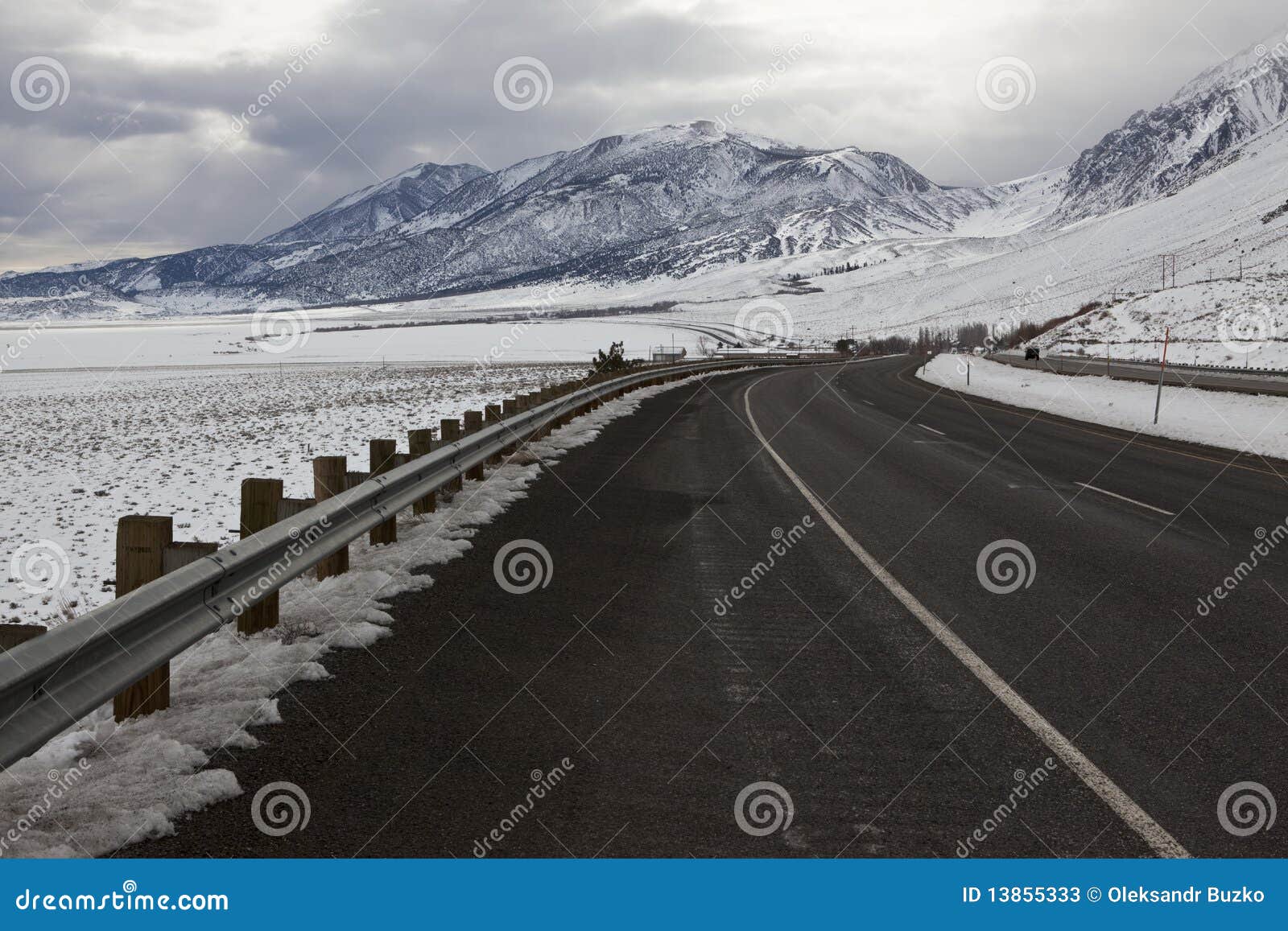 Winter Highway in Sierra Nevada, California Stock Image - Image of ...