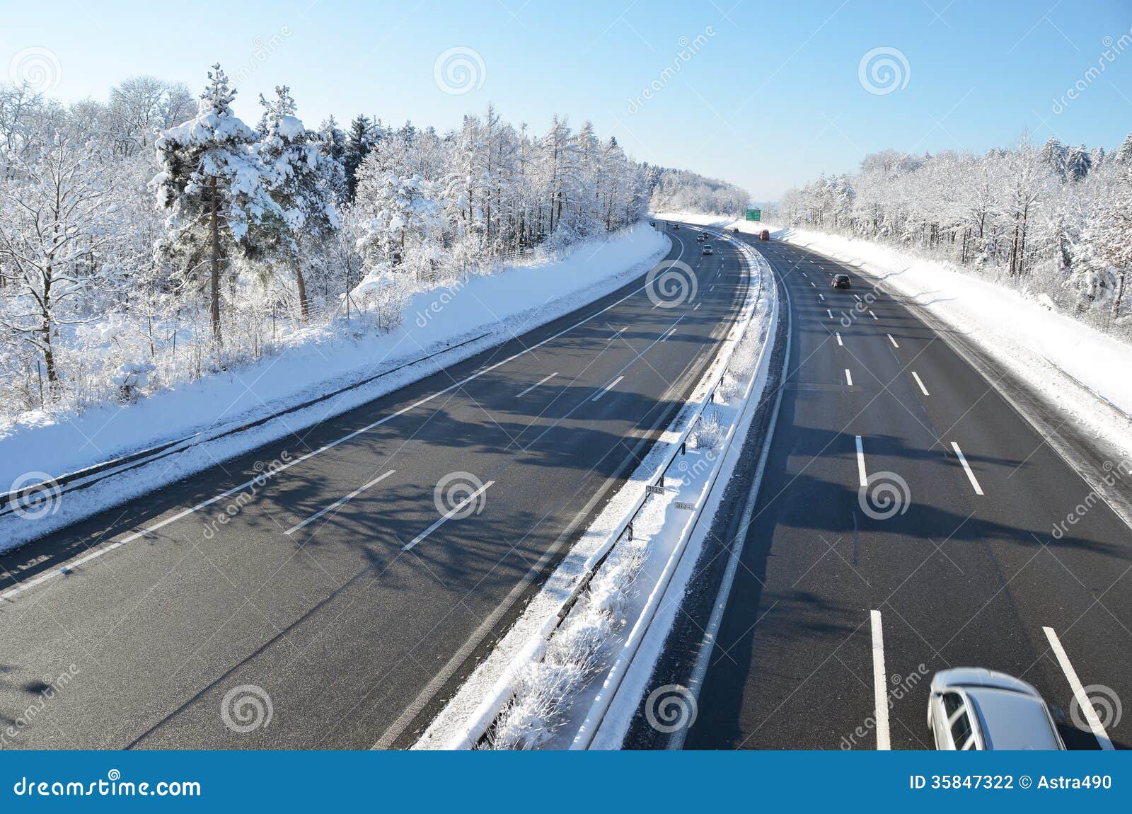 Winter highway stock photo. Image of modern, transportation - 35847322