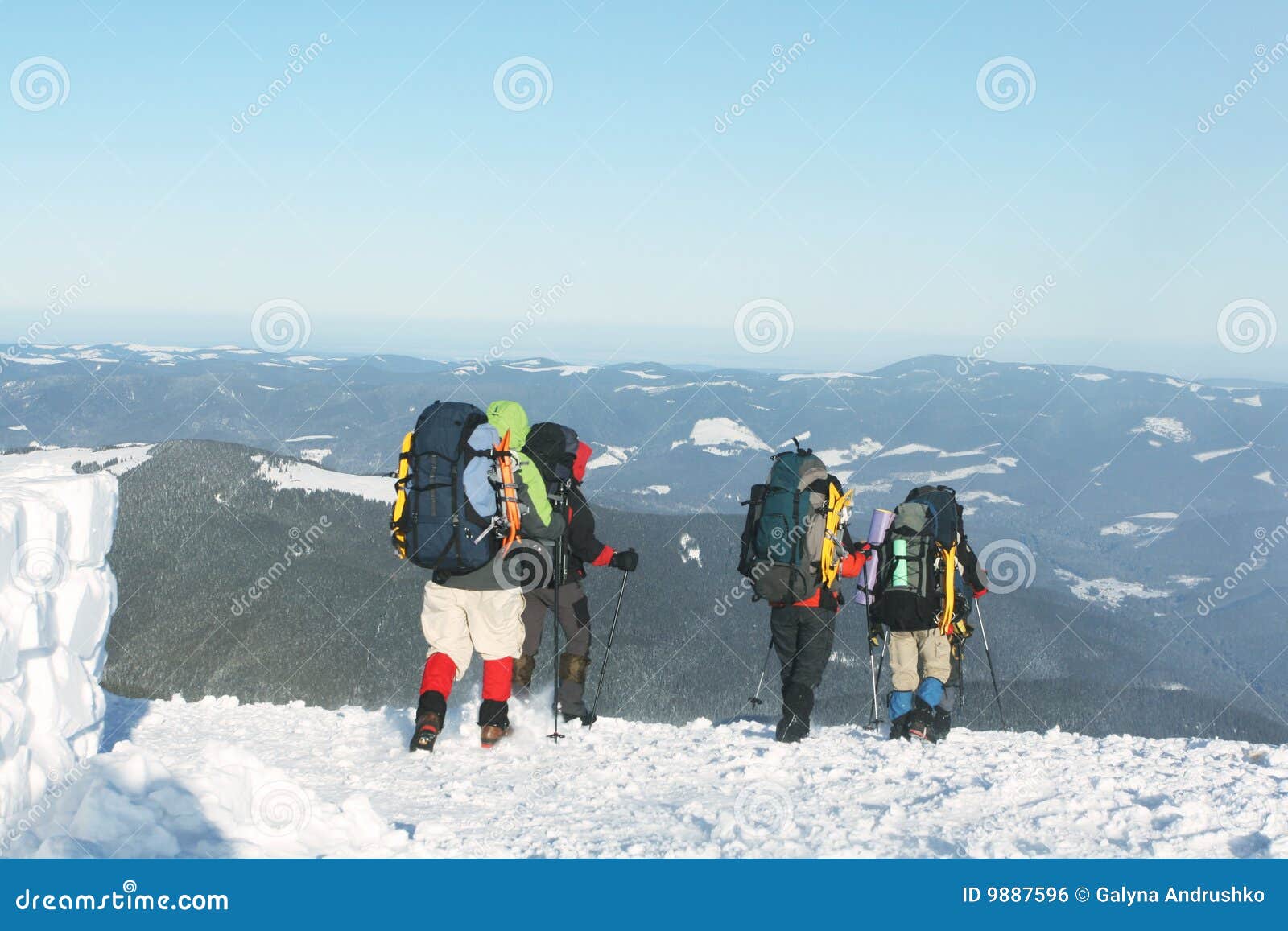 Winter hike stock photo. Image of trekking, hiker, climber - 9887596