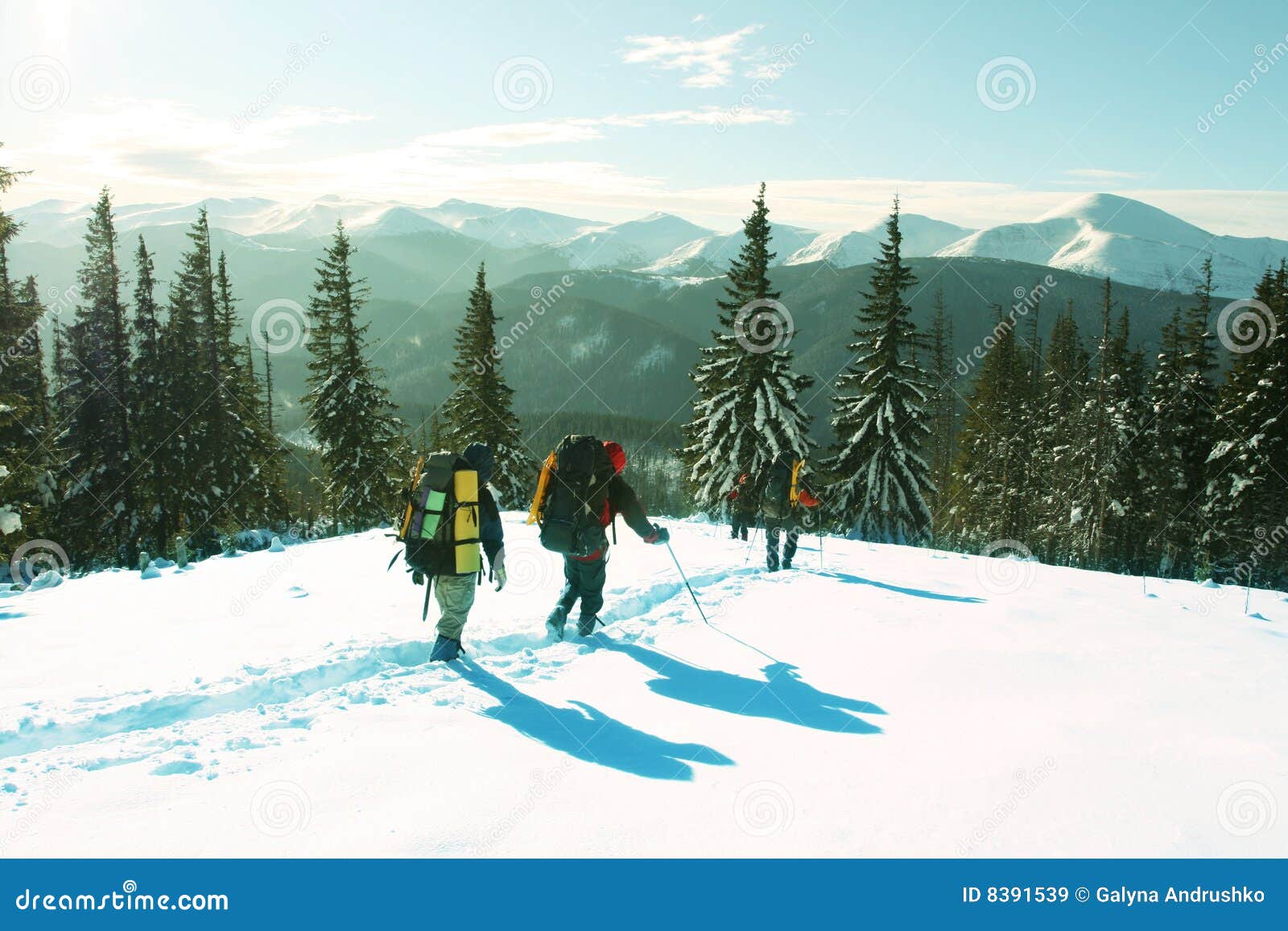 Winter hiking stock image. Image of slope, hiking, outside - 8391539