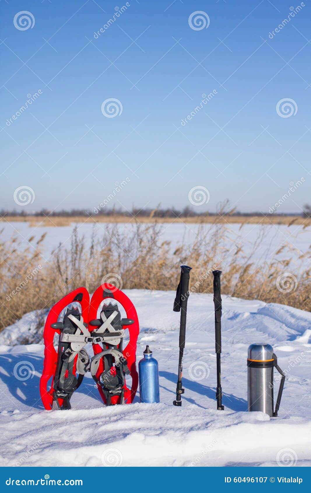 Winter Hiking in the Mountains on Snowshoes with a Backpack and Tent ...