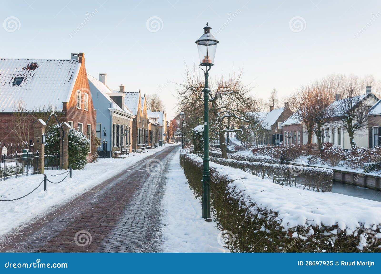 Winter in a Historic Village in the Netherlands Stock Image - Image of ...