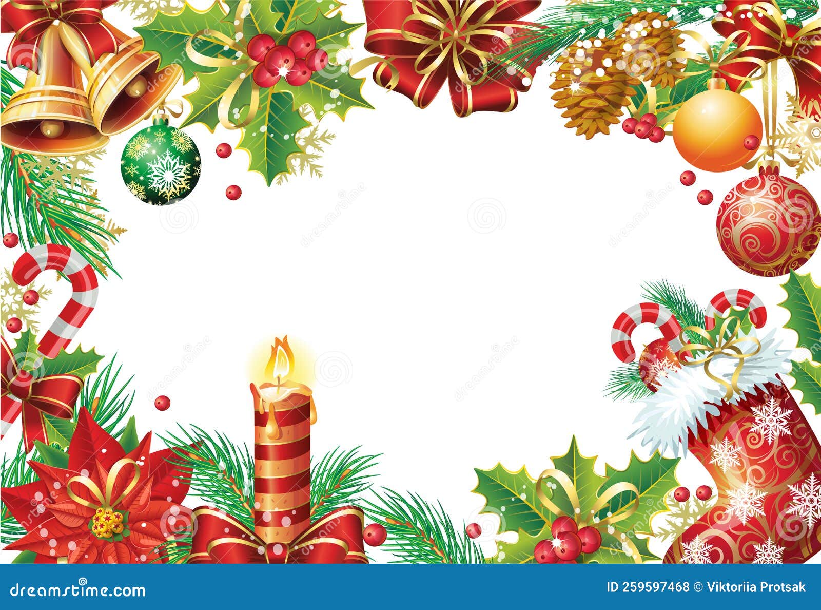 Winter Holiday Christmas Frame from Christmas Decoration Stock Vector ...