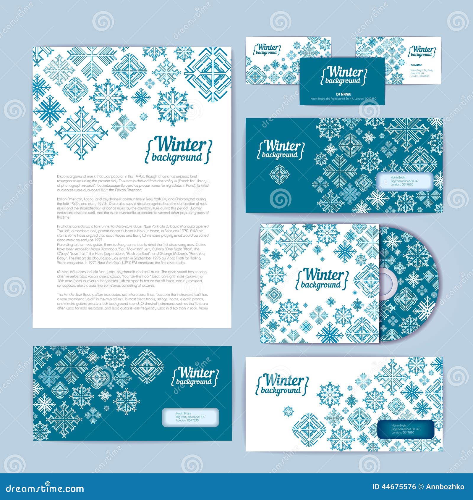 Winter Holiday Corporate Identity Stock Vector - Illustration of sketch ...